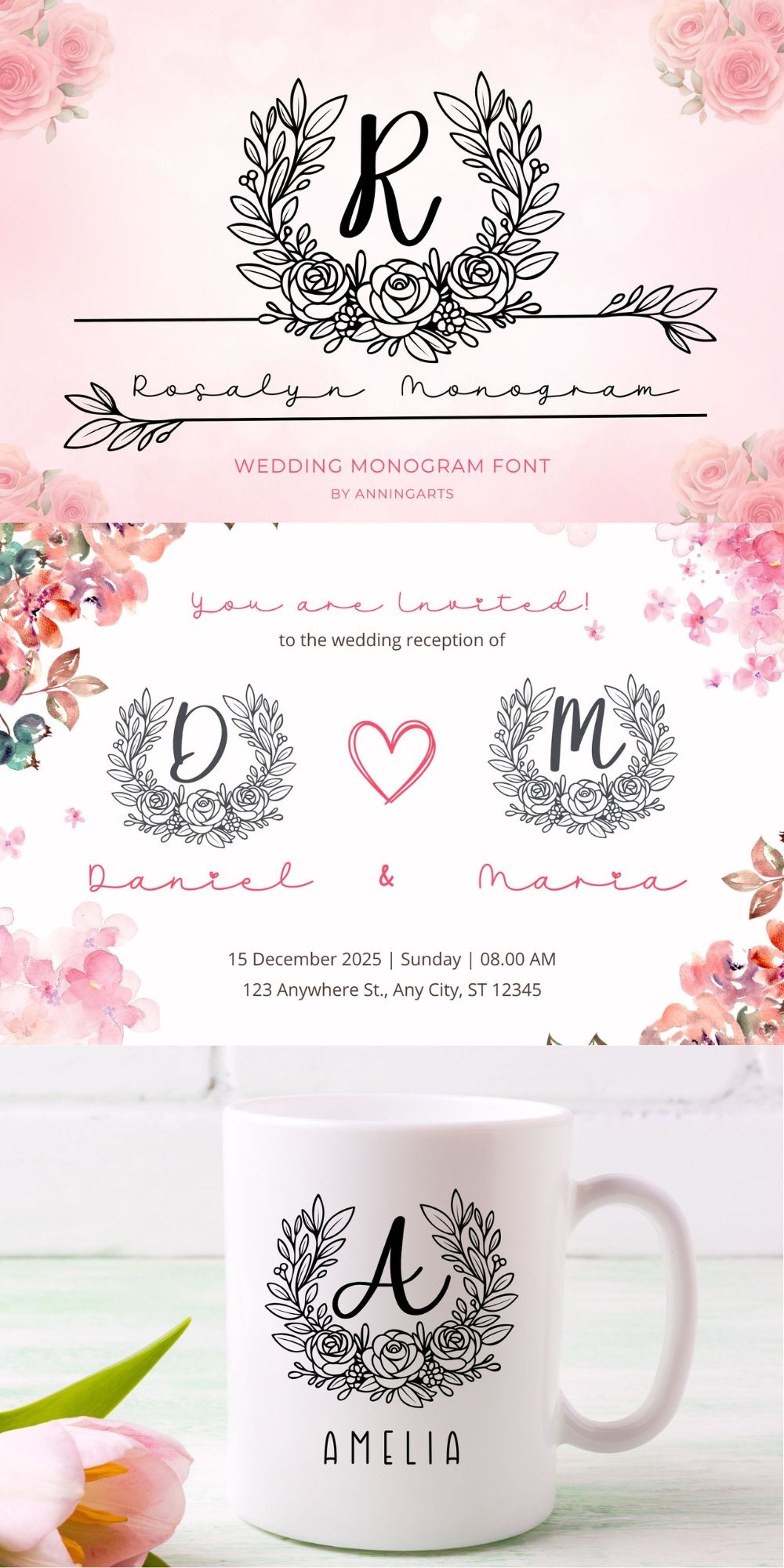 Rosalyn Monogram Font