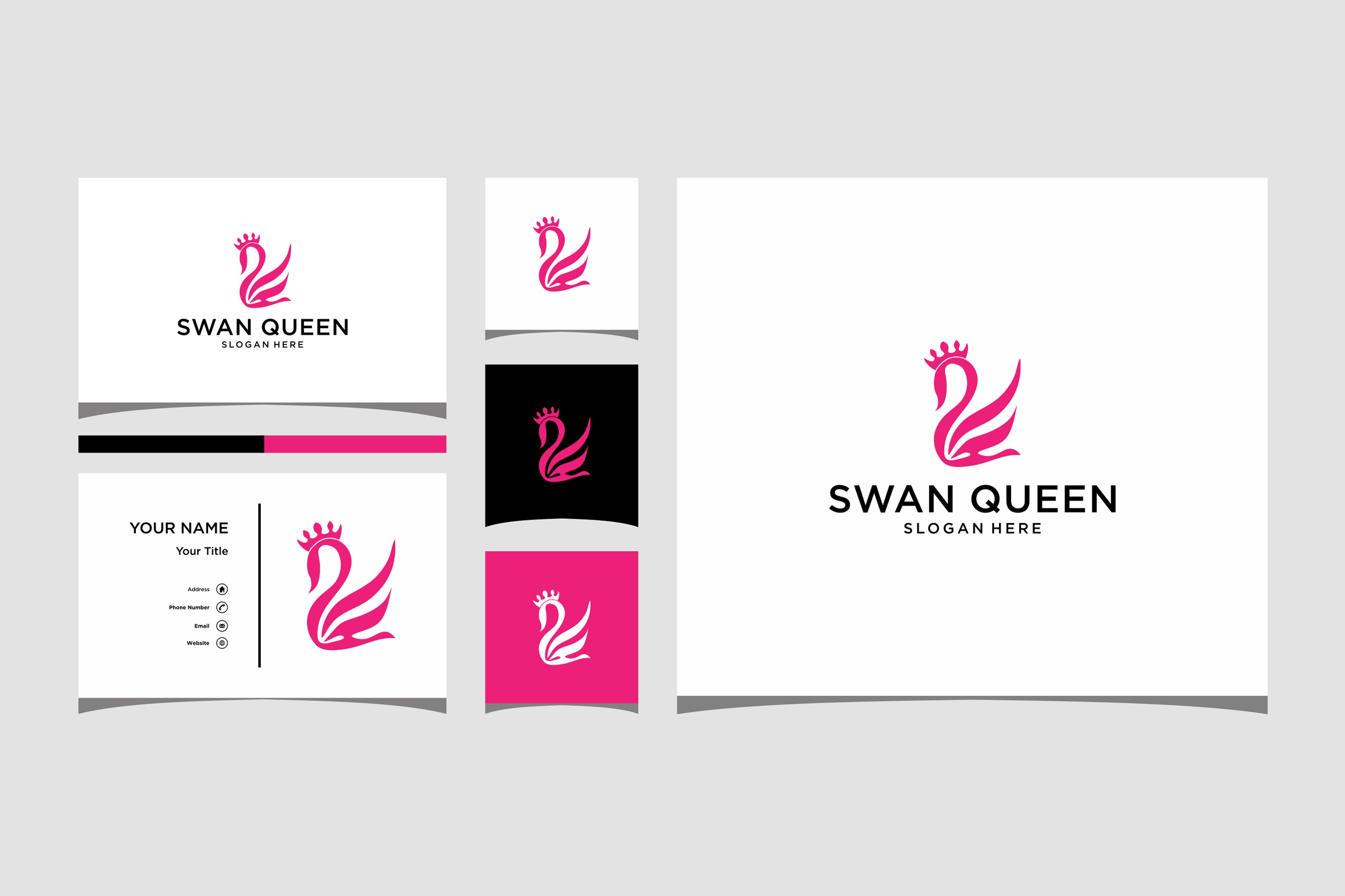 Swan queen logo design premium