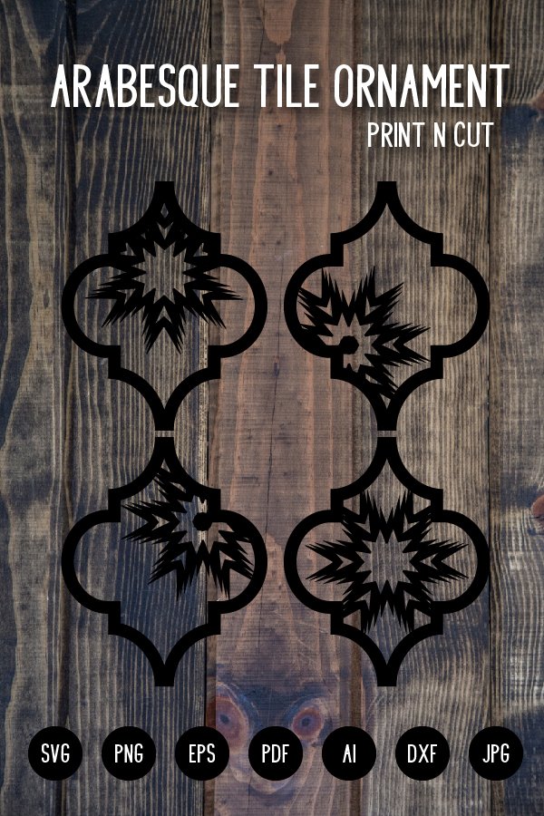 Arabesque Tile Christmas Ornament v.2. Lantern SVG Cut File
