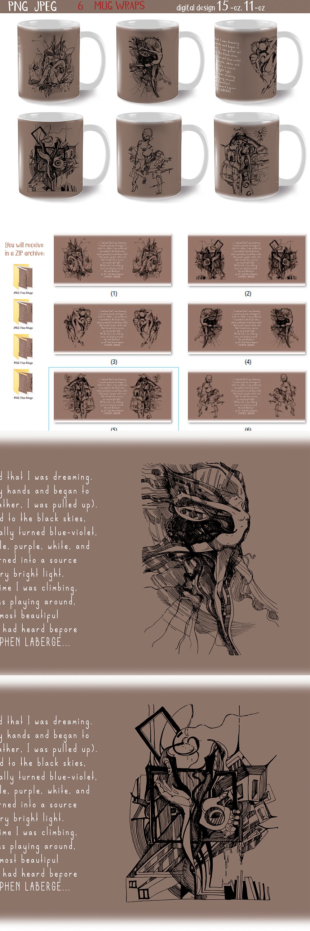 6 Sublimation Designs/Mug wrap (2105292)