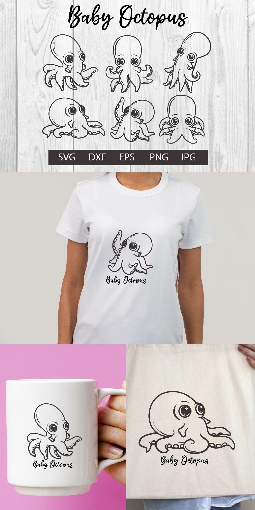 Baby Octopus svg clipart