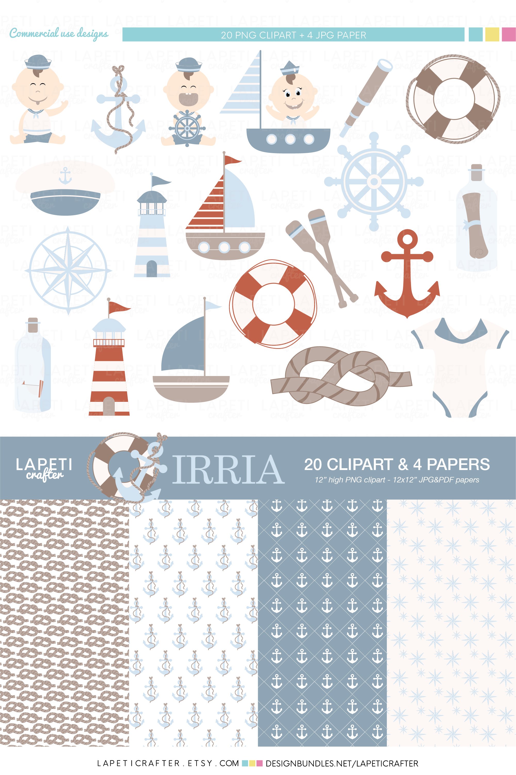 Nautical Baby Shower Clipart And Paper