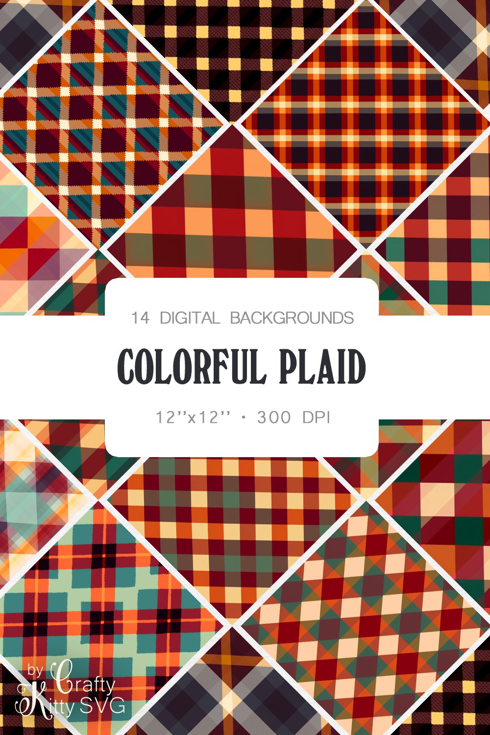 Colorful Tartan Plaid Papers, Christmas Cosy Backgrounds