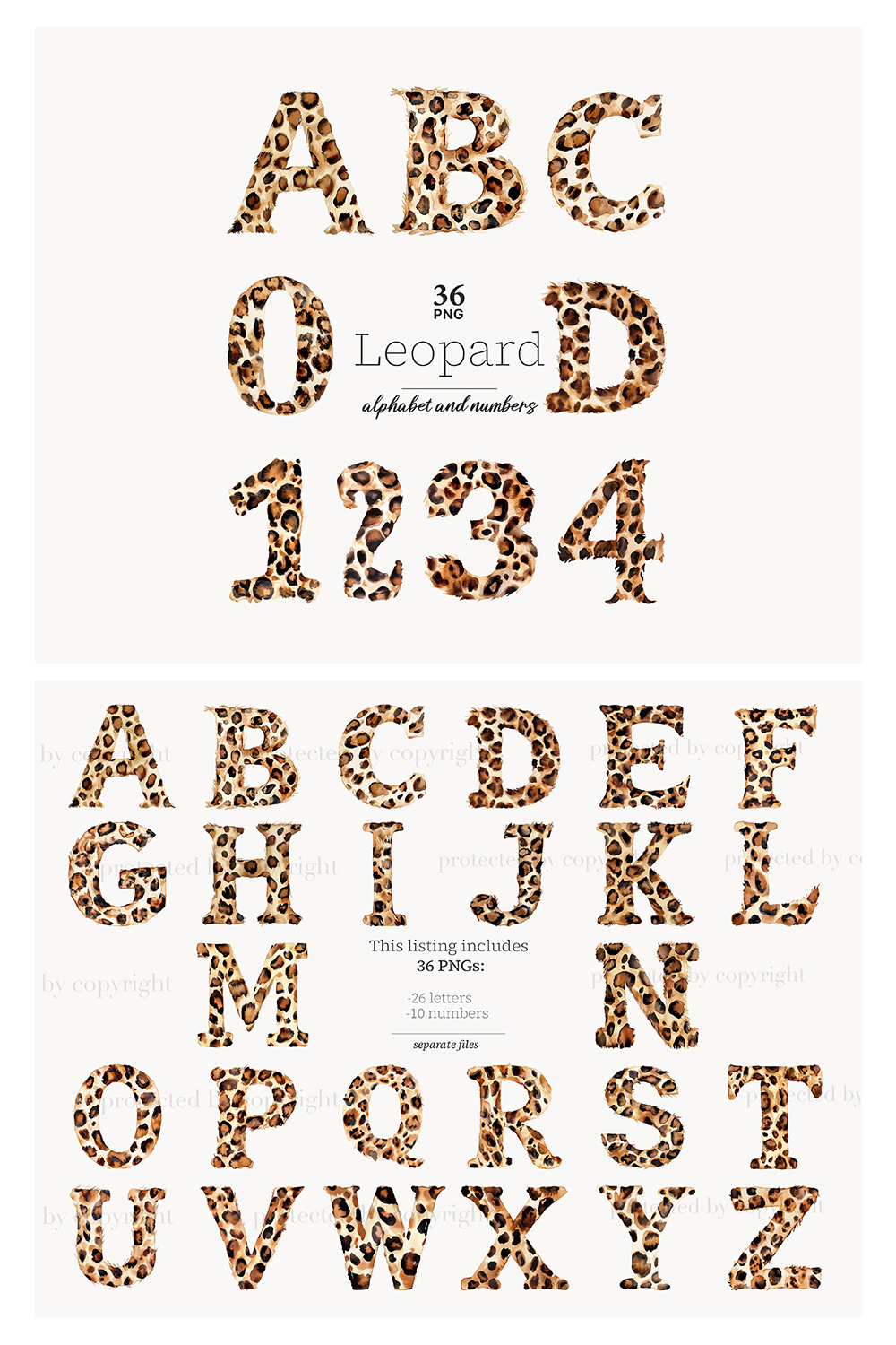 Leopard Alphabet Numbers | Digital Safari Letters Printable