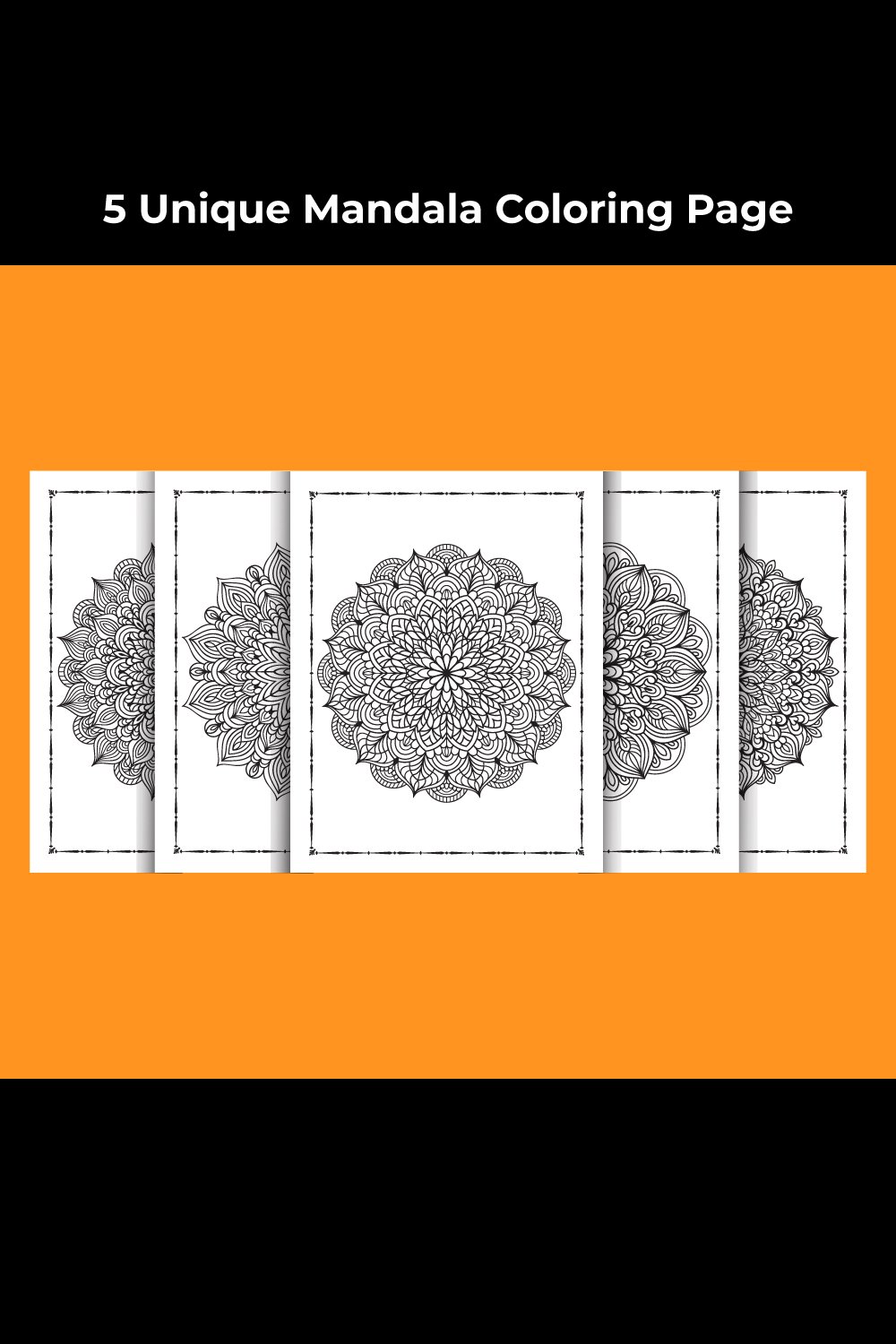 05 Unique Mandala Coloring Page Bundle for KDP (2421225)