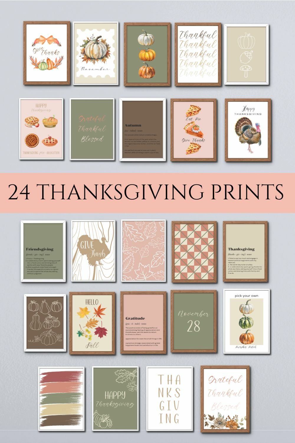 24 Thanksgiving Gallery Wall Art Prints