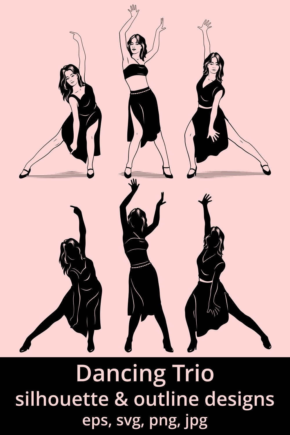 Dancing Girls Trio SVG