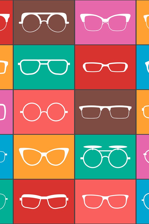 Set of vector glasses colorful icons