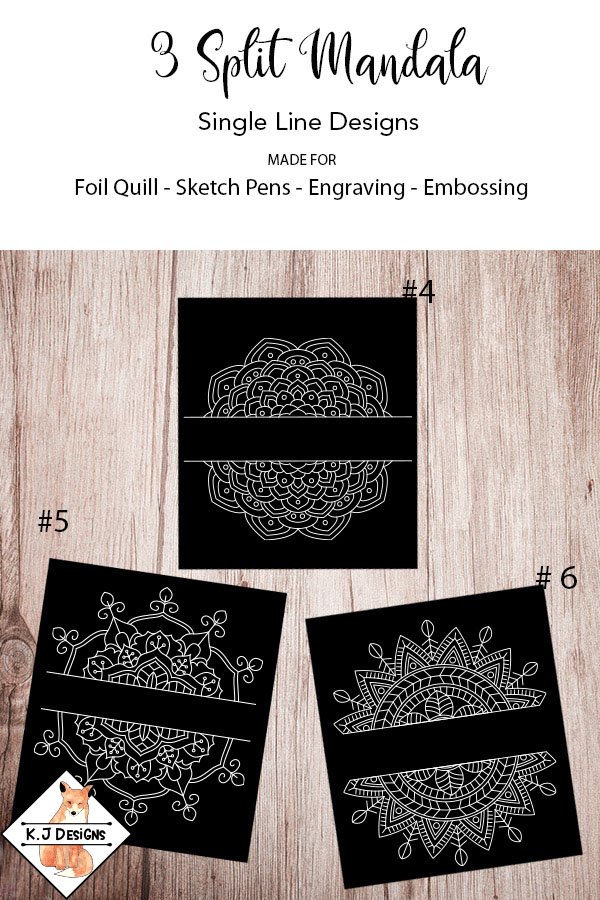 Split Mandala SVG - Single Line Designs