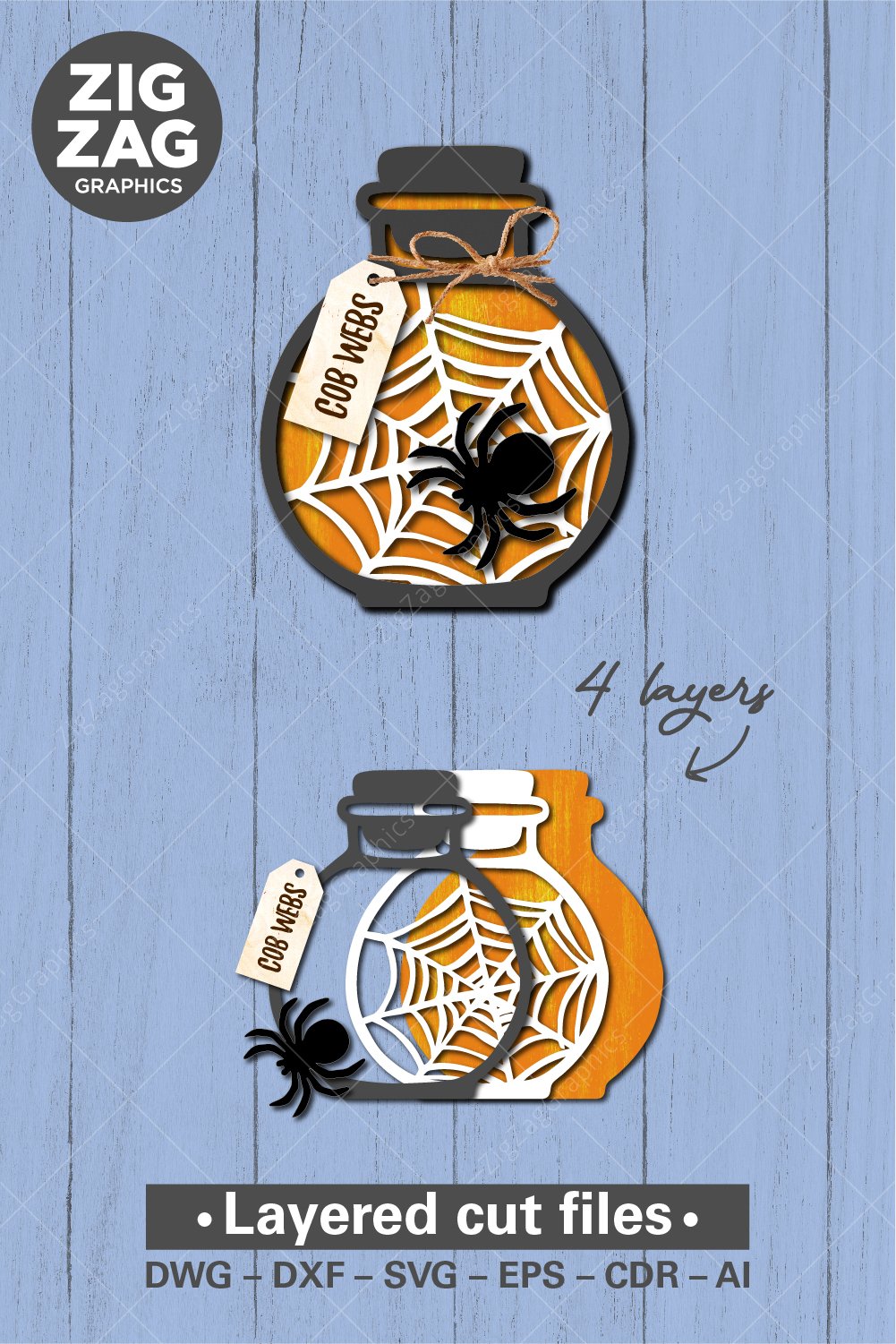 3D layered sign halloween svg cut file