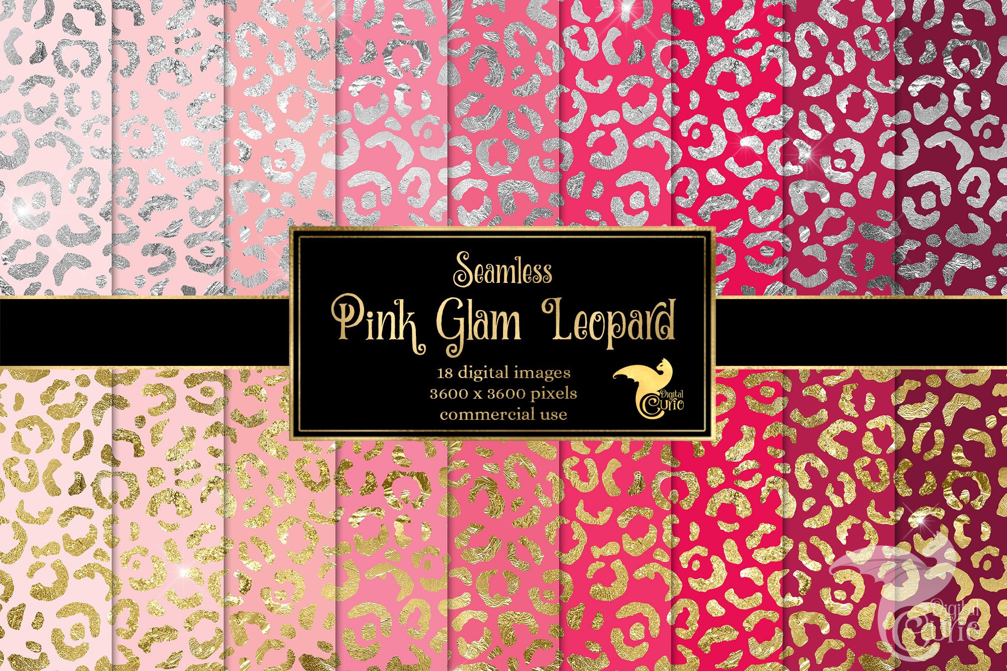 Pink Glam Leopard Digital Paper