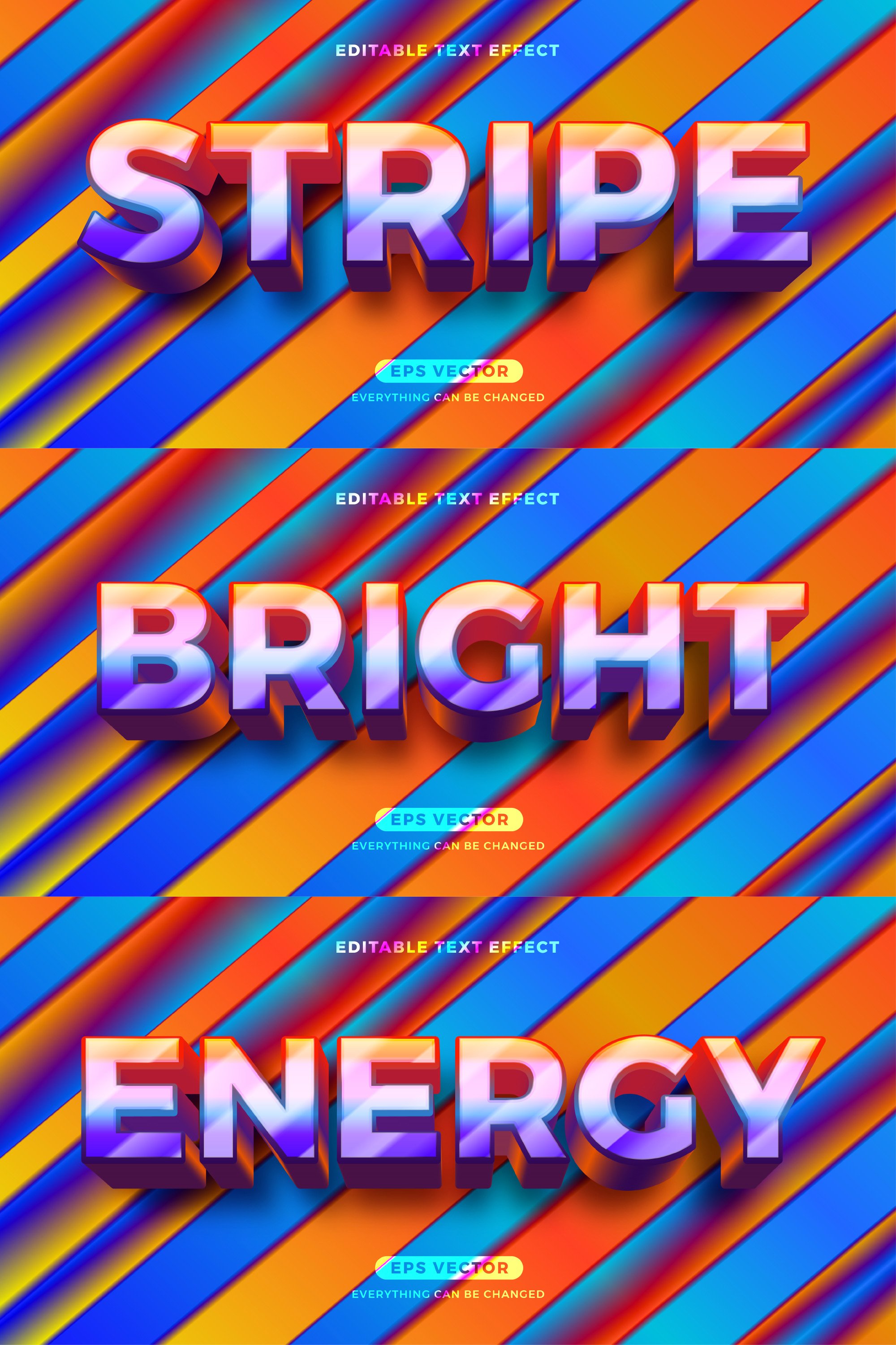 Stripe editable text effect style vector template