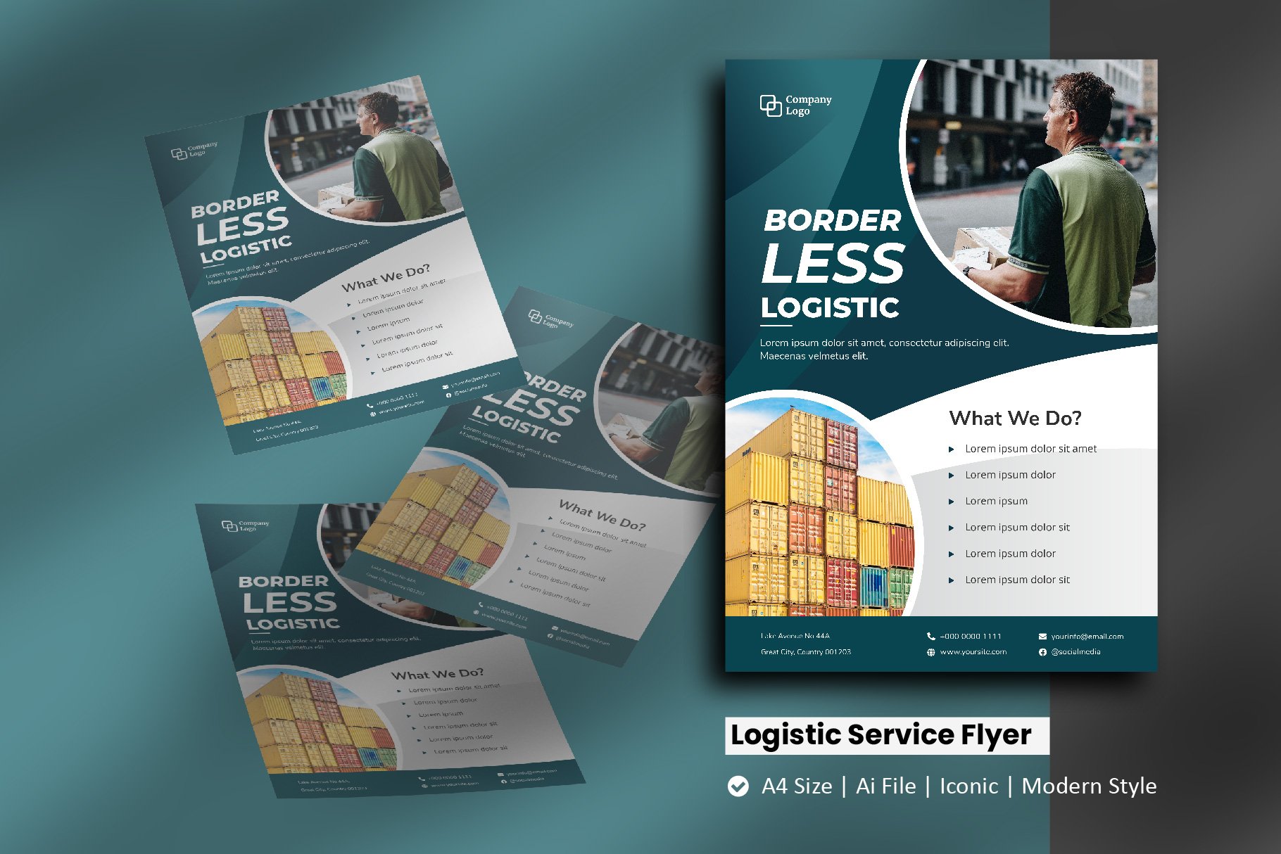 Logistic Service Flyer Brochure Template