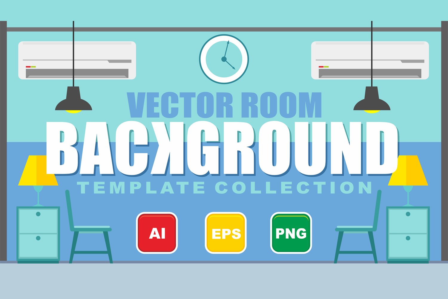 Vector Room Background Template Collection