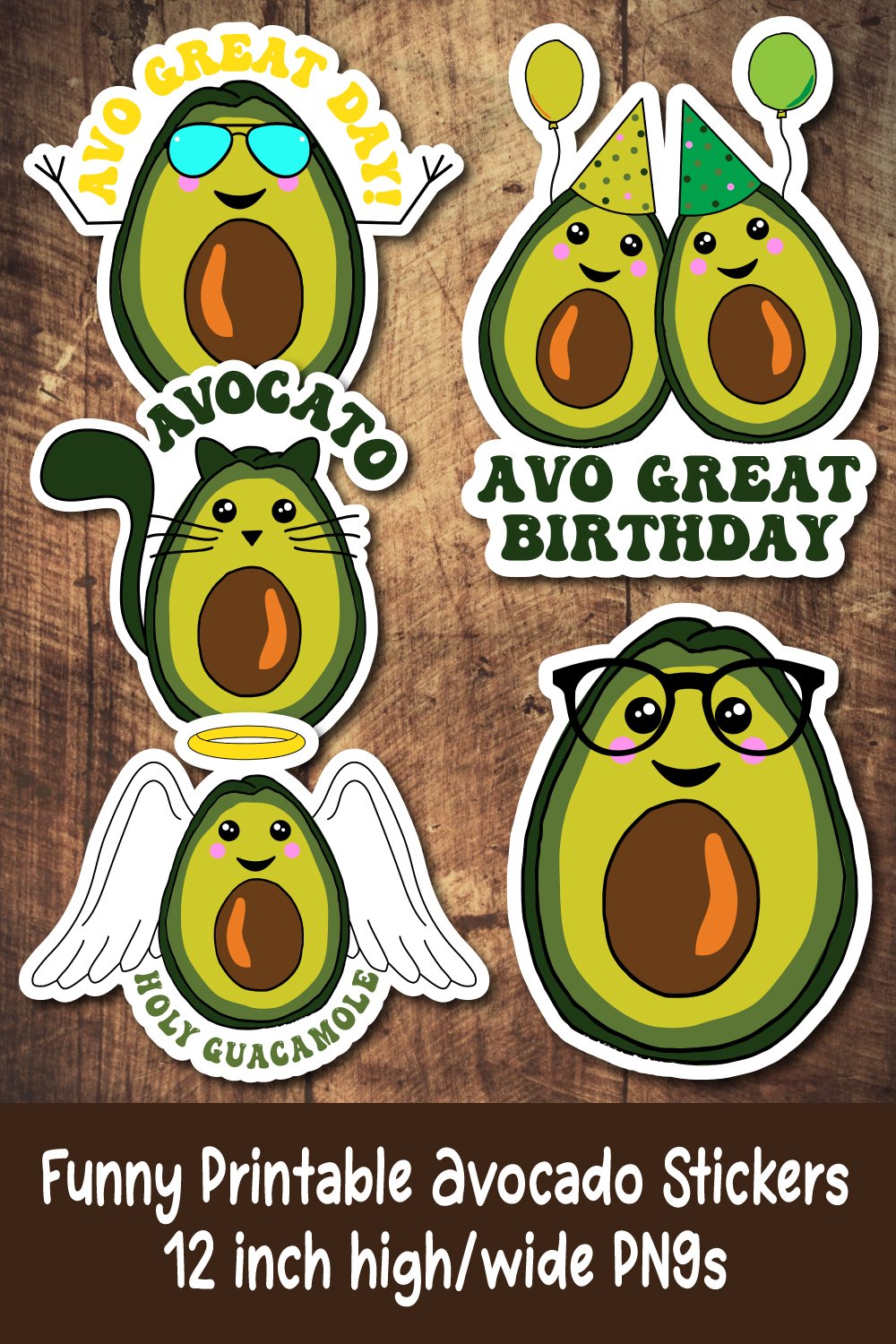 Funny Avocado Stickers | Cute Avocado Stickers Bundle