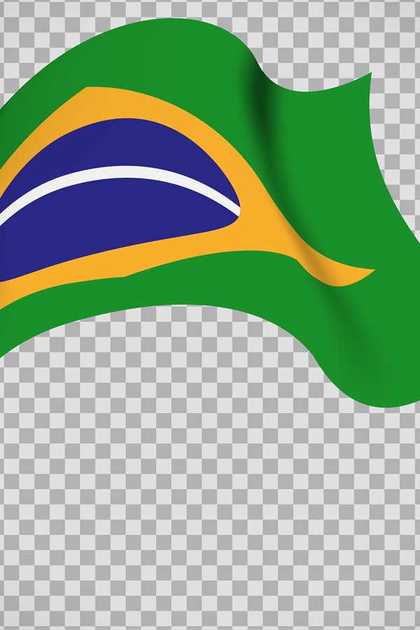 Brazil flag on transparent background