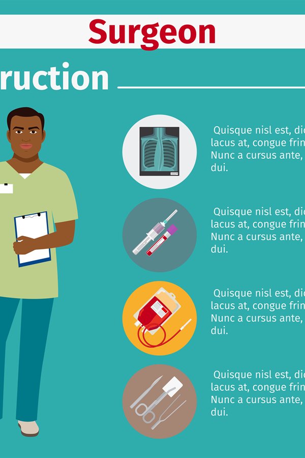 Medical equipment instruction for surgeon