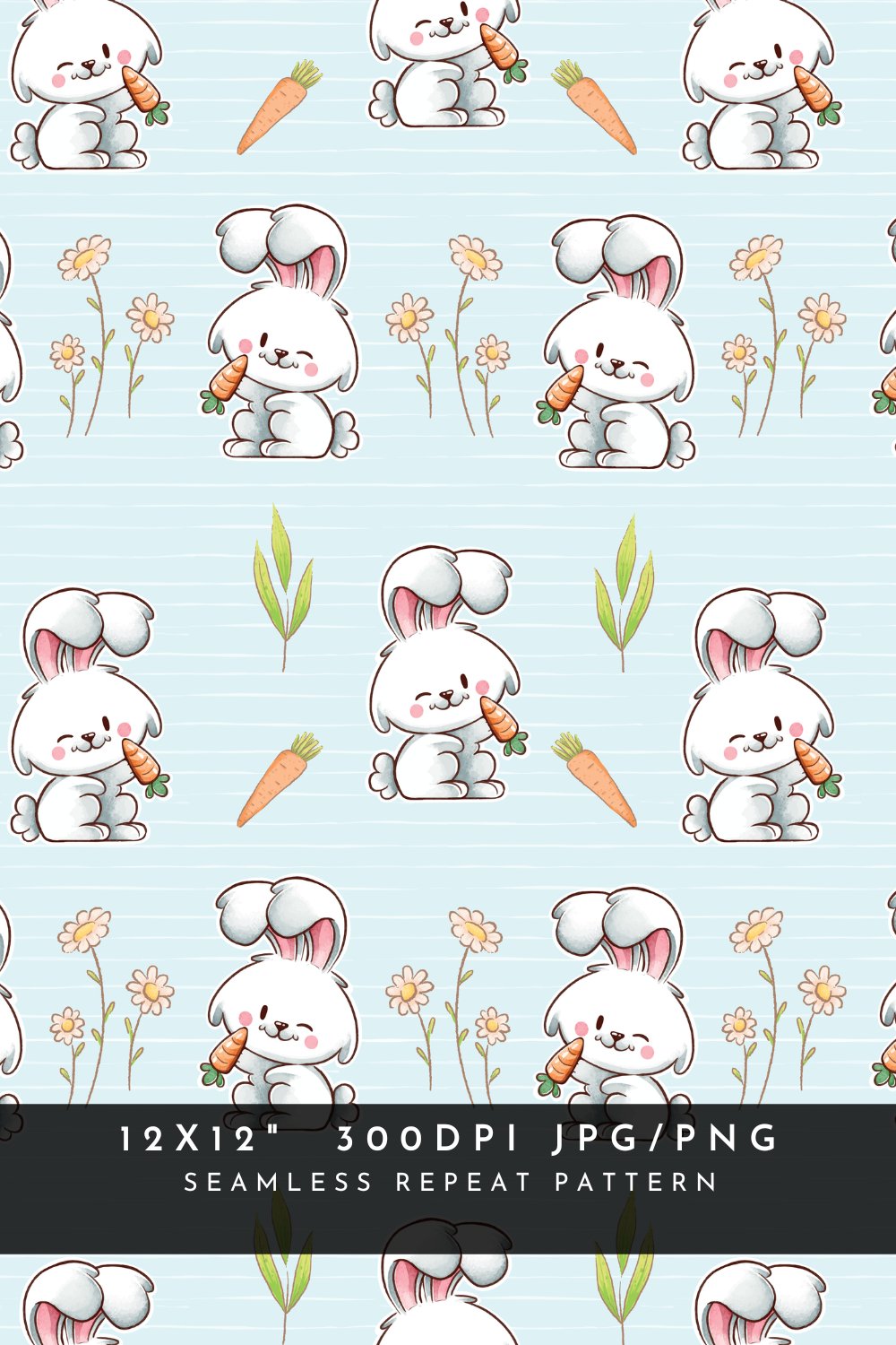 Easter Bunny Seamless Pattern Digital Paper (2414039)