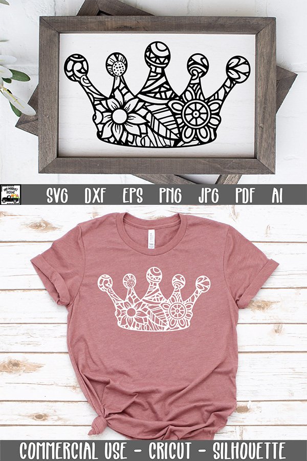 Mandala Crown SVG Cut File