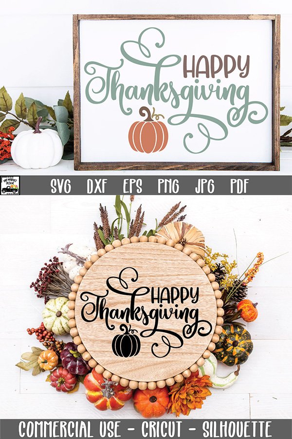 Happy Thanksgiving SVG File | Fall Sign SVG File