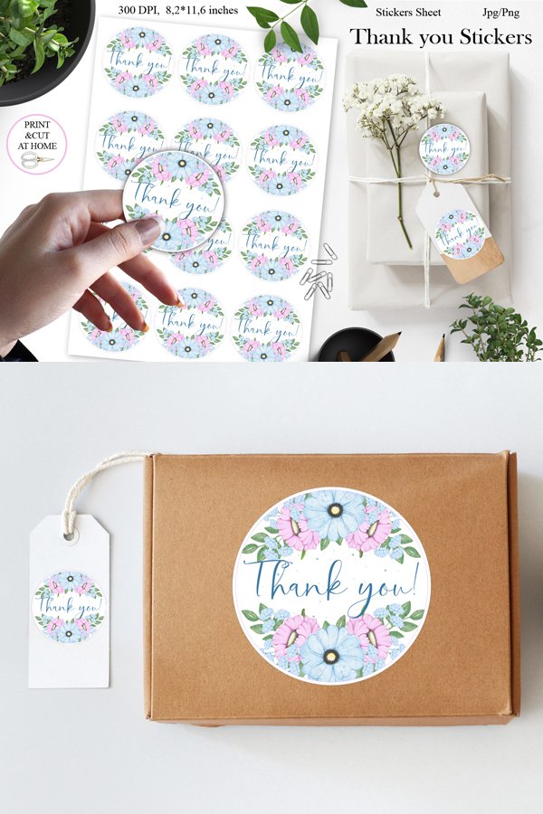 Thank You Stickers Planner Printable Stickers (1576543)