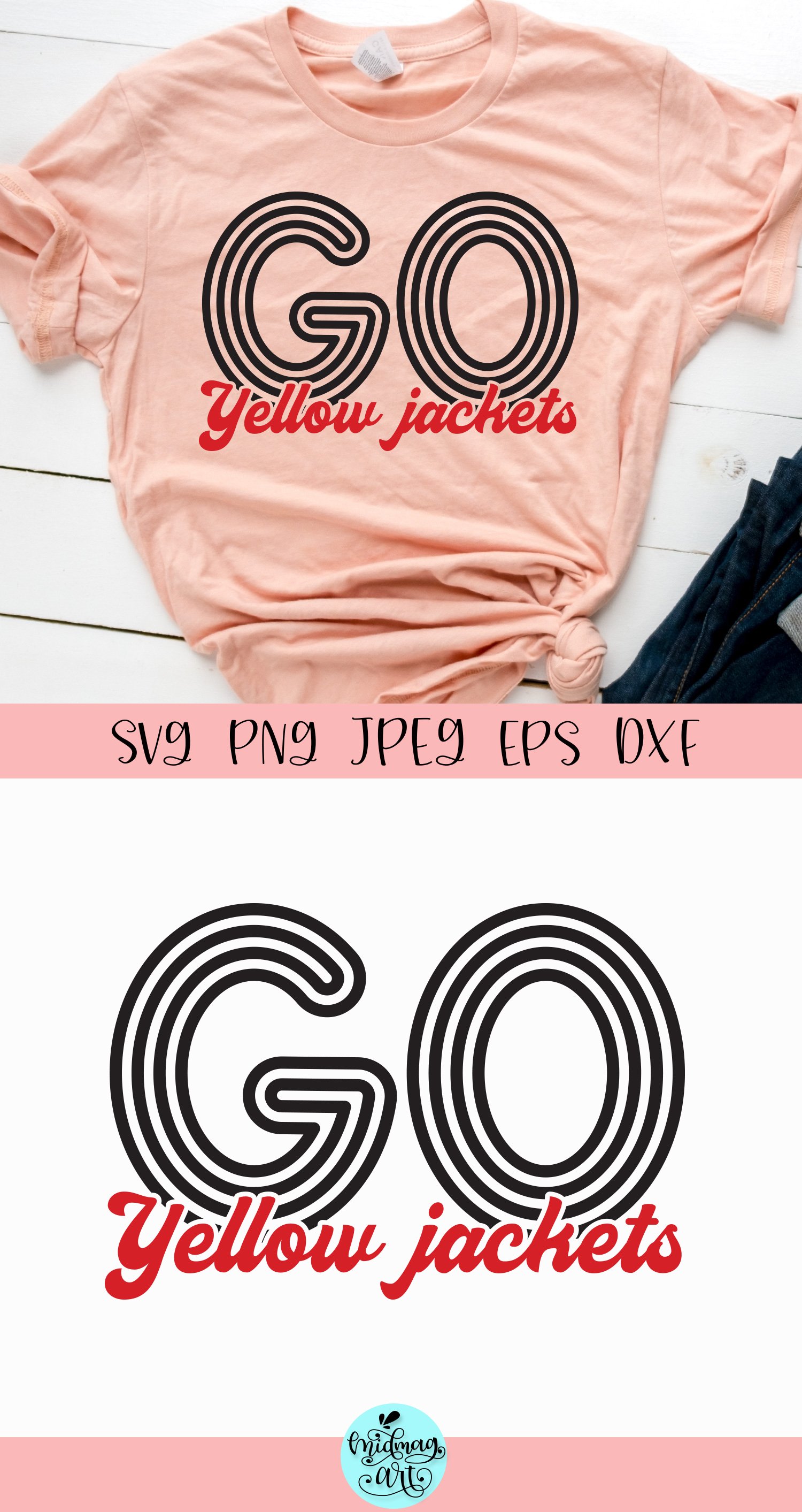 Go Yellow jackets svg, sports svg