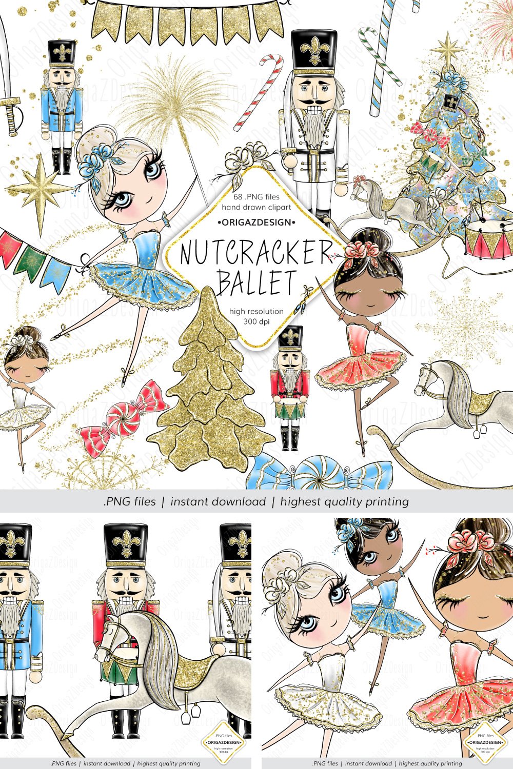 The Nutcracker Clipart, Christmas Nutcracker Ballet clip art
