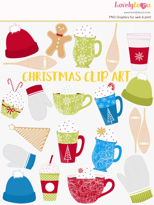 Christmas festive treats clipart set