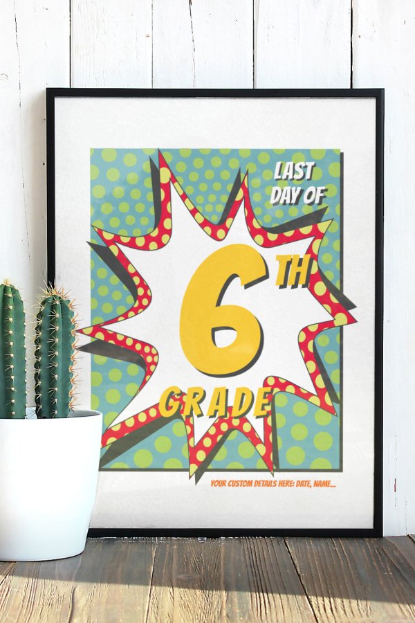 School Posters 6th Grade Printable Editable PDF