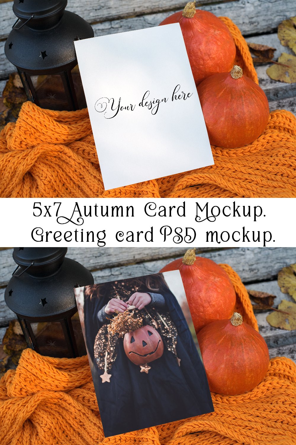 5x7 Autumn Card Mockup. Fall Mockup. Greeting card mockup