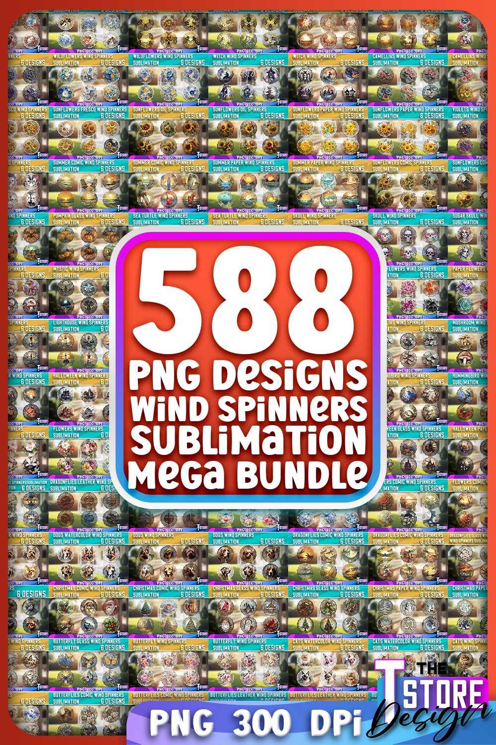 PNG Wind Spinners Mega Sublimation Bundle | Huge PNG Design