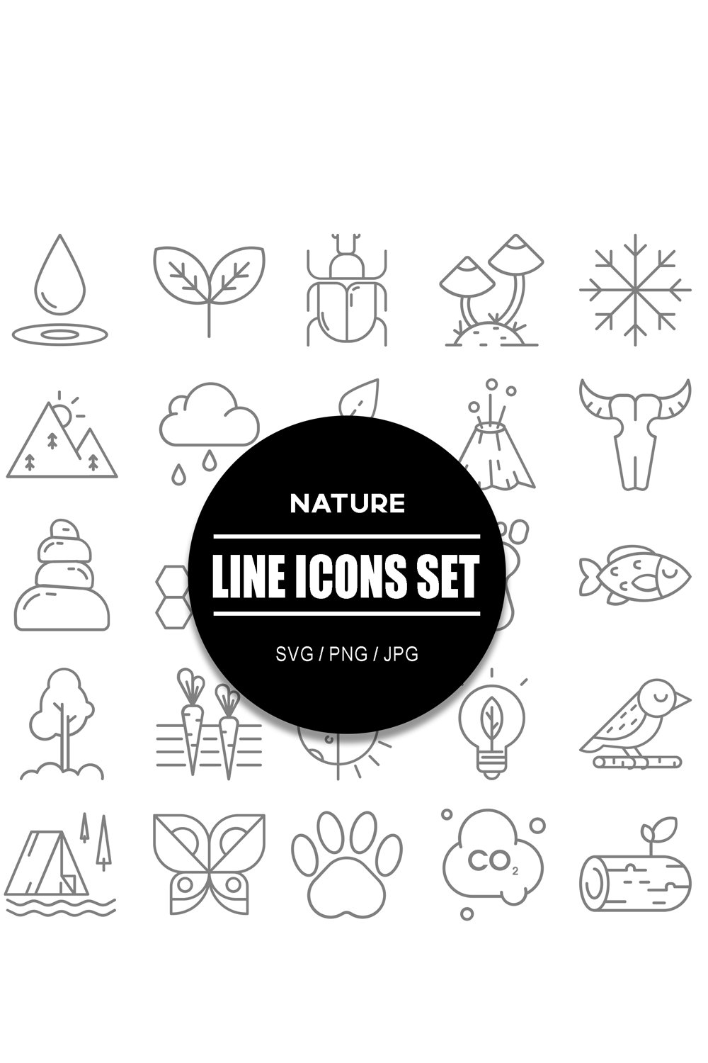 Nature Line Icon Set