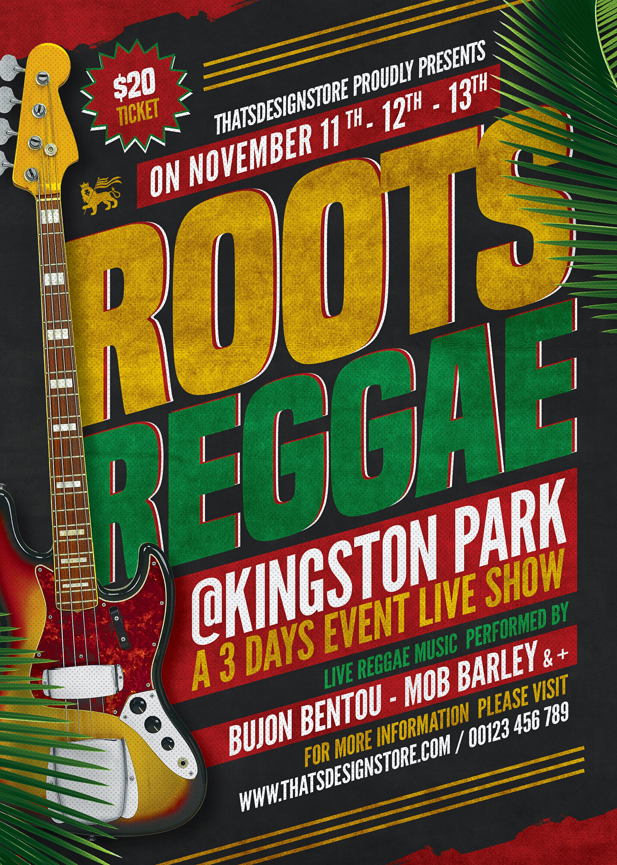 Reggae Music Flyer Template V2