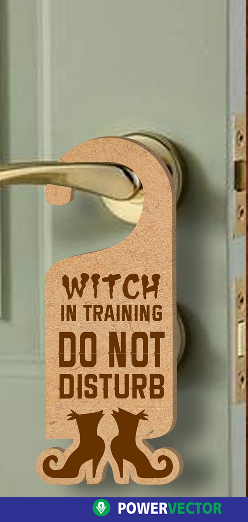 Witch in Training door knob hanger, Do not disturb sign
