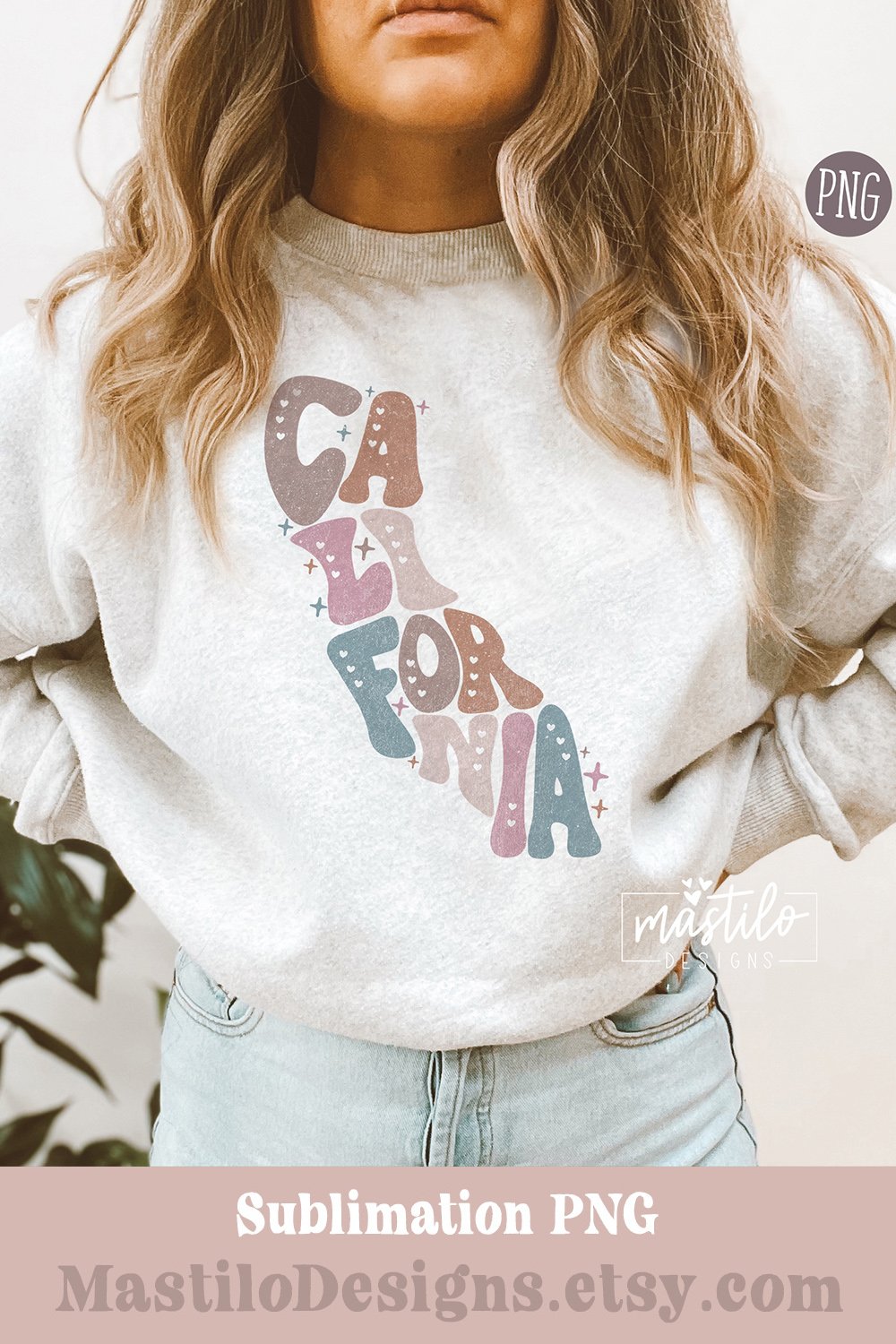 California PNG | California State Sublimation Design