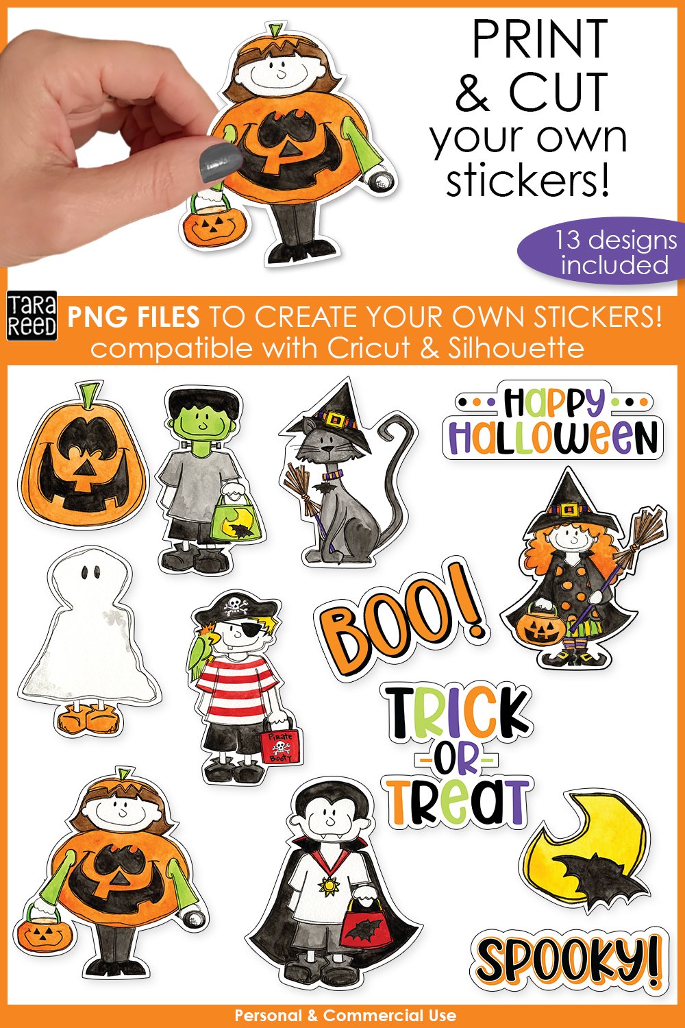 Halloween Print and Cut Sticker Bundle