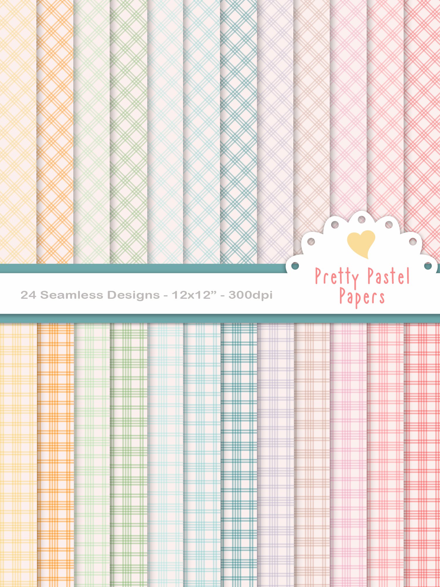 Pretty pastel plaid papers, seamless paper pattern