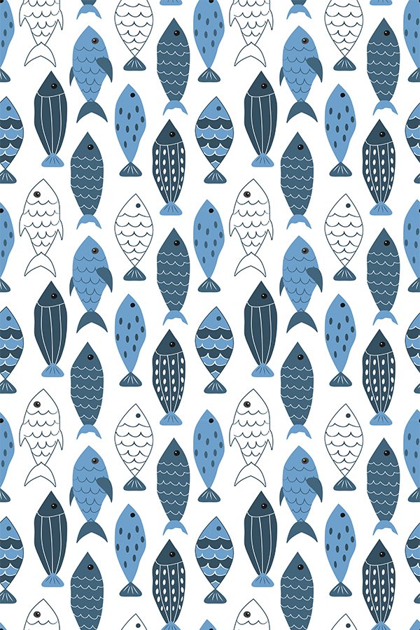 six cute sea fish patterns