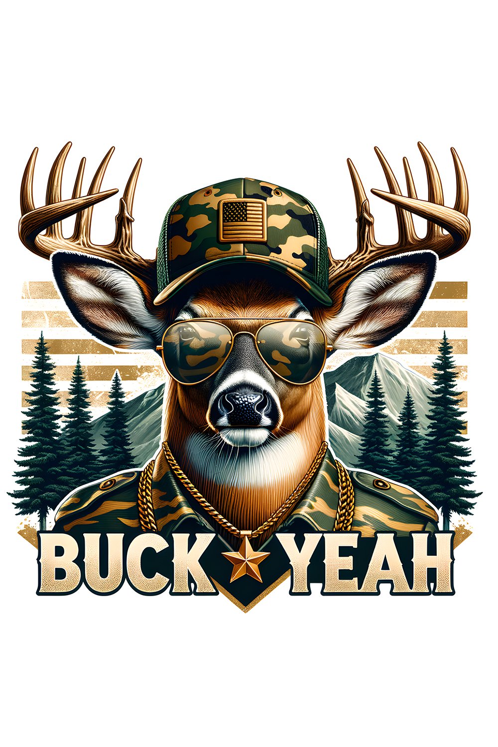 Buck Yeah Deer Sublimation Design (3689530)