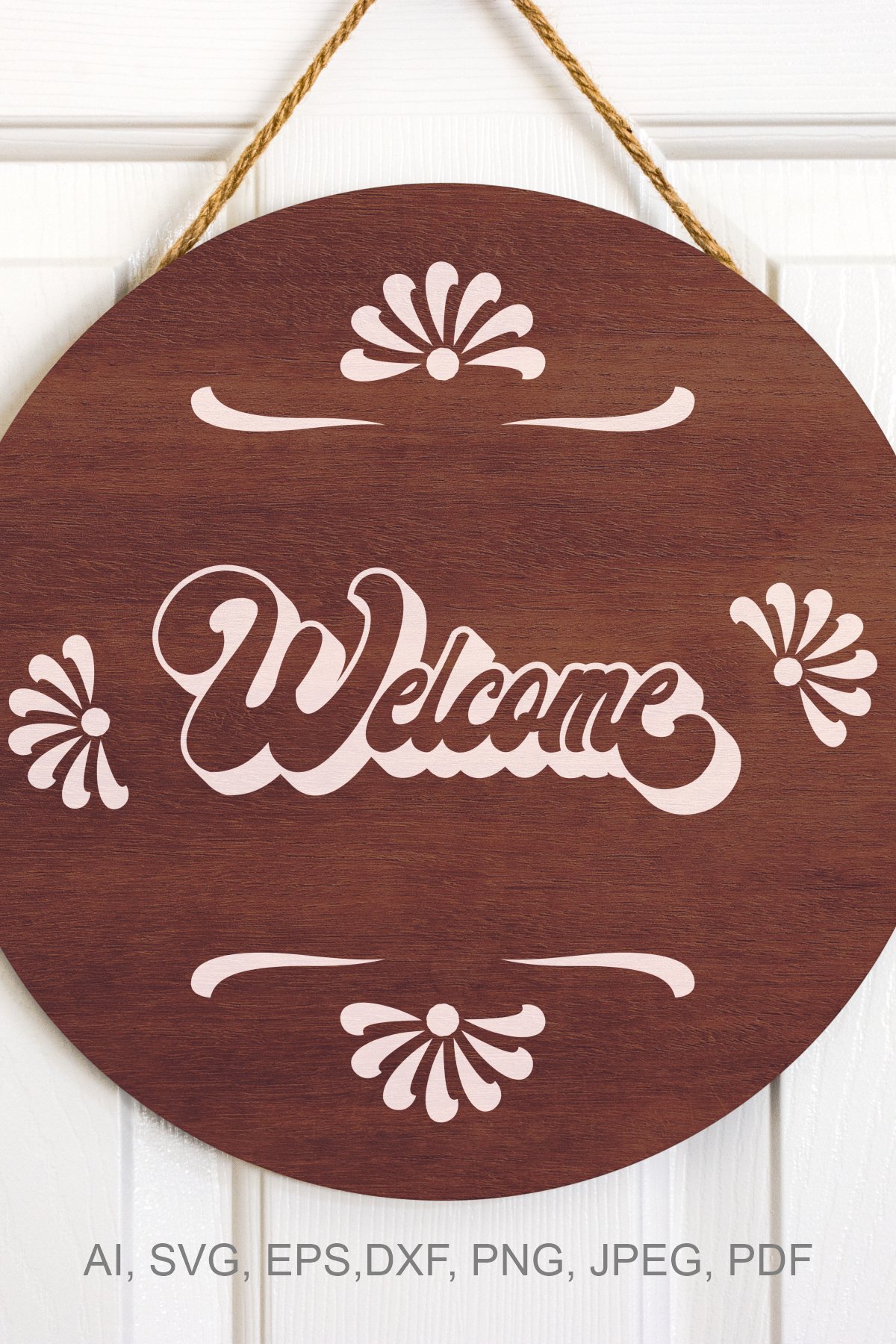 Welcome Design for Round and Diamond Square Signs SVG