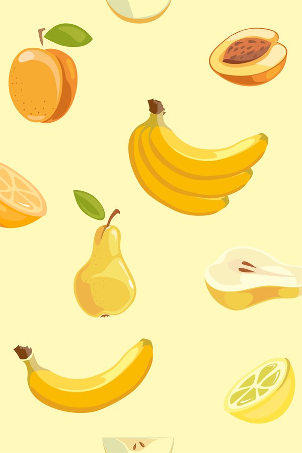 Yellow fruits seamless pattern over white background (790811 ...