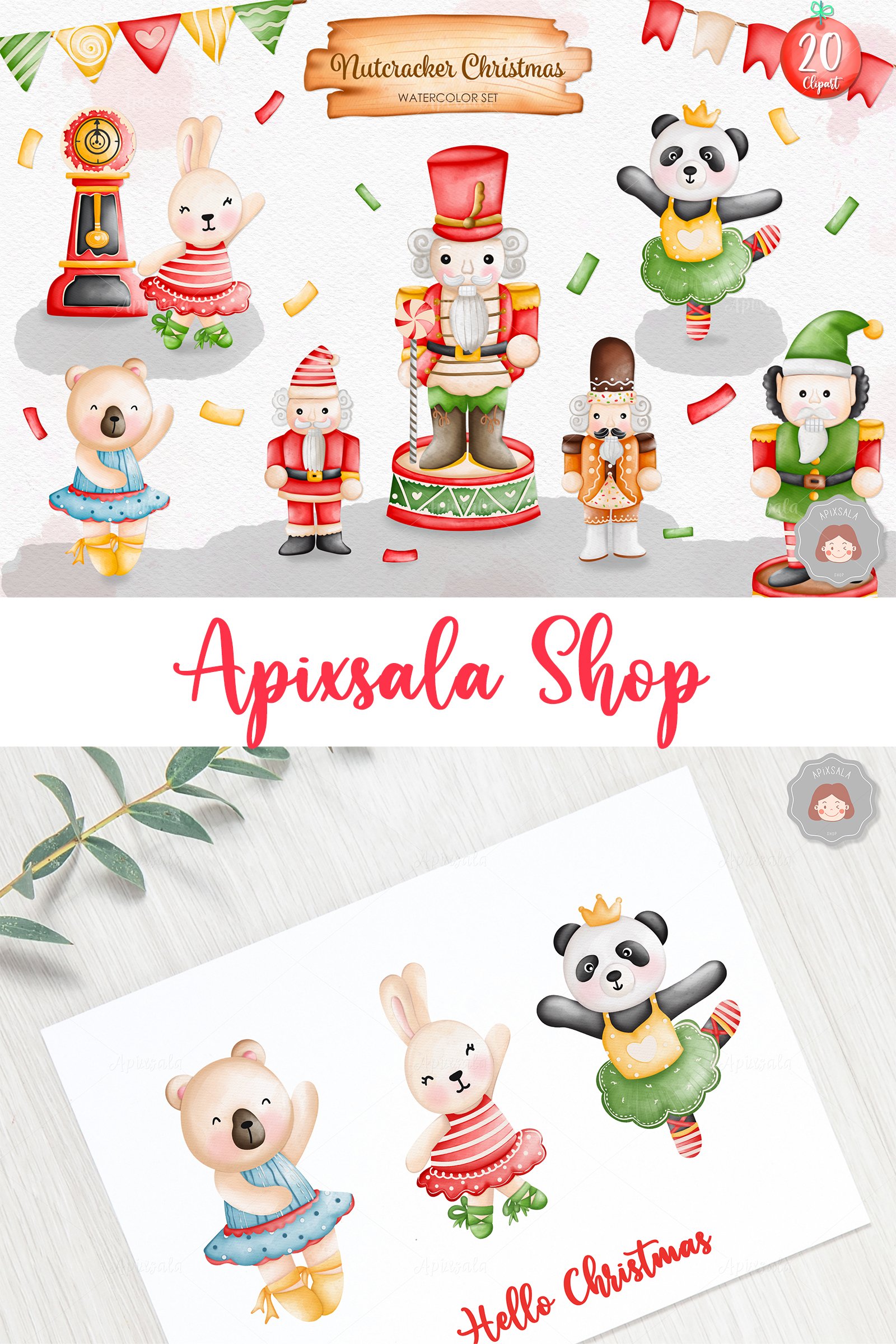 Watercolor Christmas Ornament Clipart | Christmas Decor