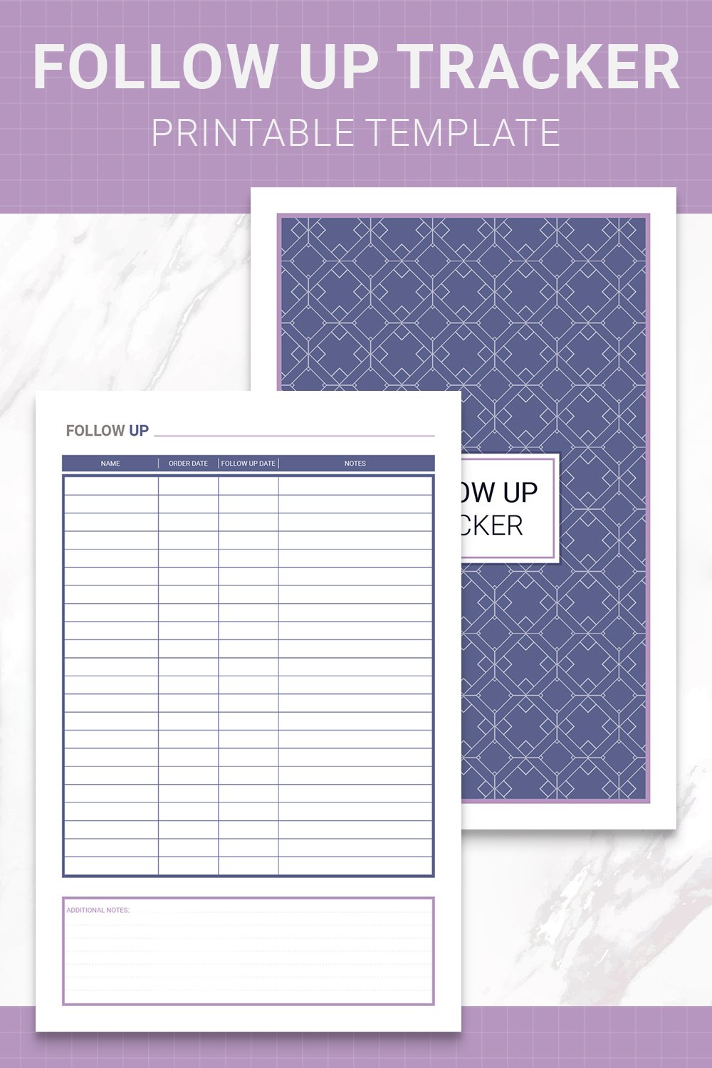 Follow Up Tracker Printable Template