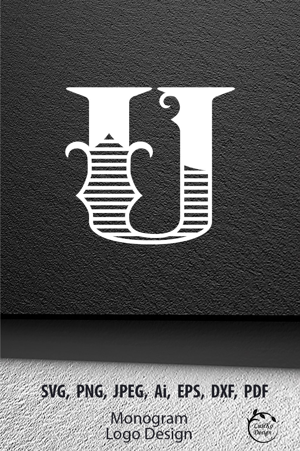Monogram letter U. Logo Design Letter U. Men masculine sign