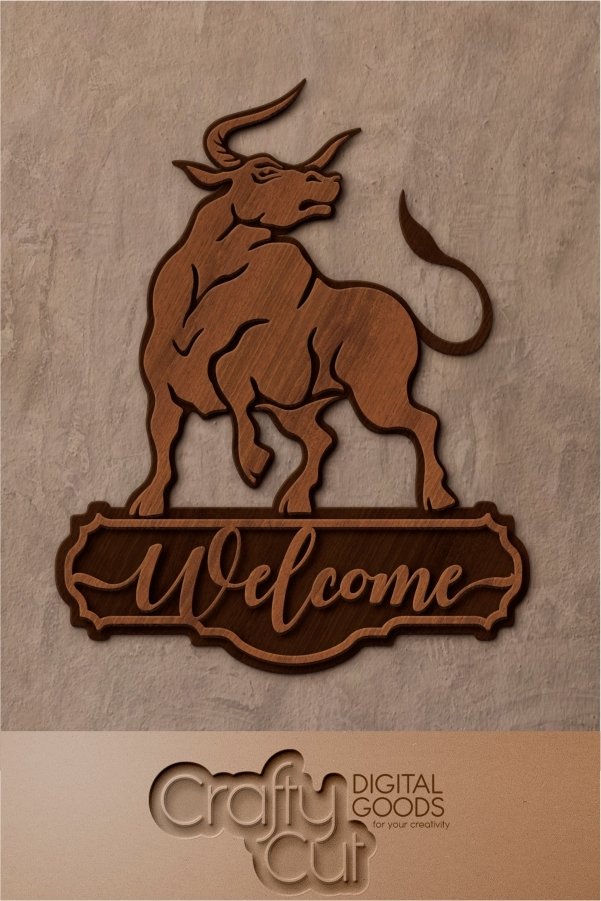 Bull Riding Sign SVG, DFX Bull Ride Decor (1371733)