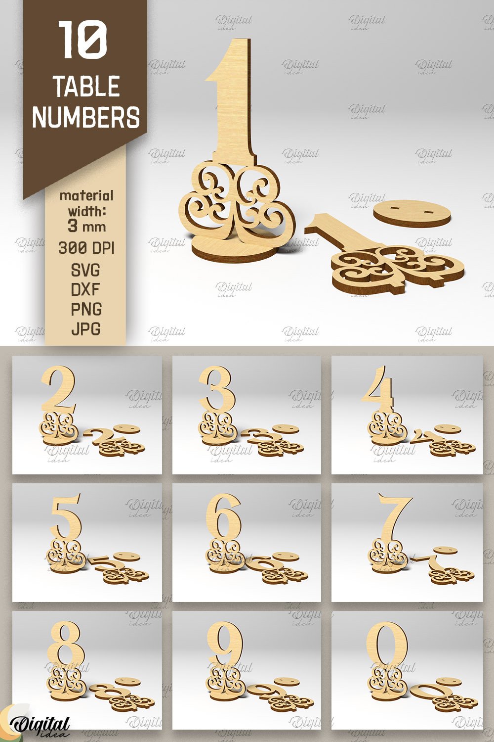 Table Numbers SVG Bundle. Wedding Table Numbers (3074808)