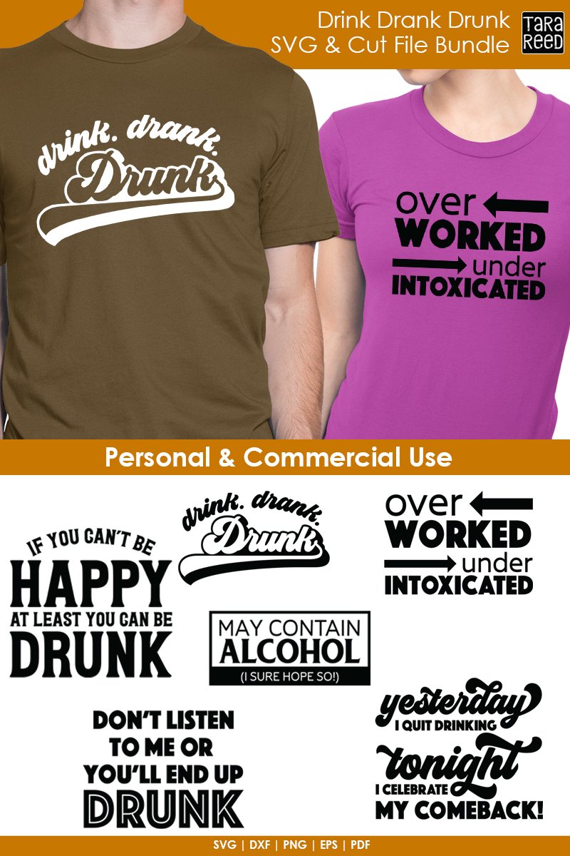 Drink Drank Drunk - Alcohol Humor SVG and Cut Files