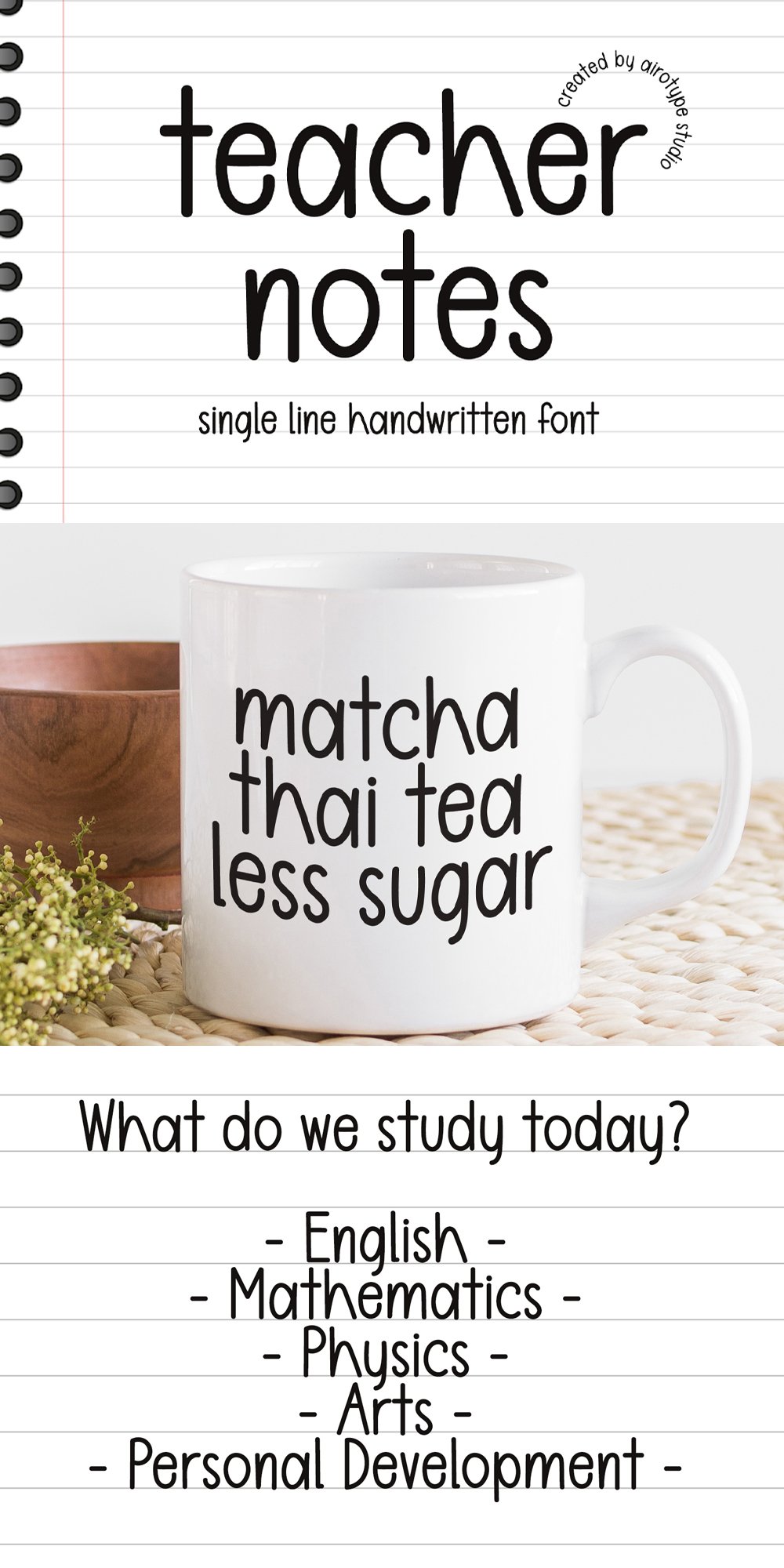 Teacher Notes - Simple Handwritten School Font