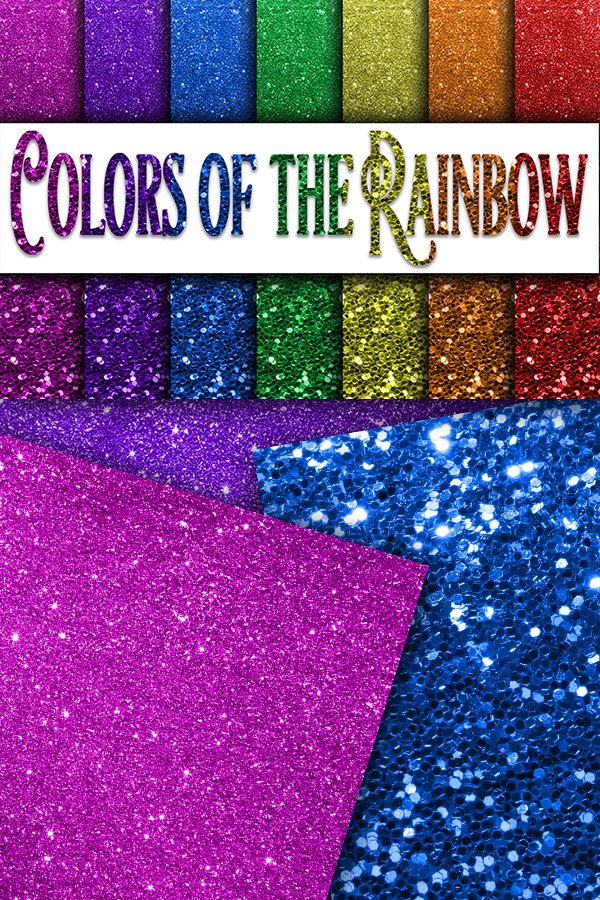 Colors of the Rainbow Glitter Digital Papers