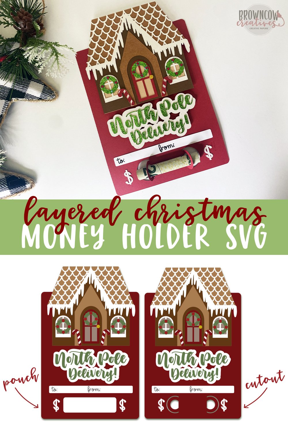 Gingerbread House Christmas Money Holder/Money Card SVG